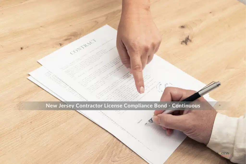 New Jersey Contractor License Compliance Bond - Continuous - Surety ...
